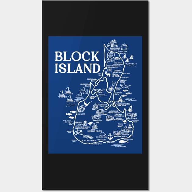 Block Island Map Art - Block Island - Posters and Art Prints | TeePublic