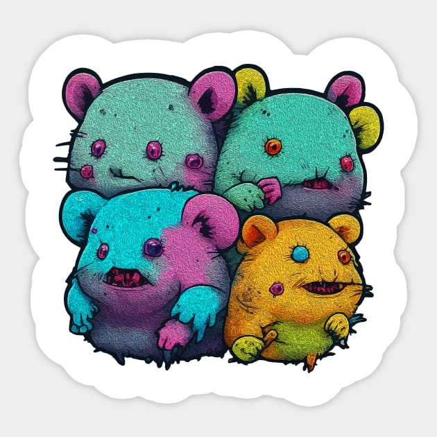 Wombie Zombats - Colorful And Playful Graphic - Zombies - Sticker ...