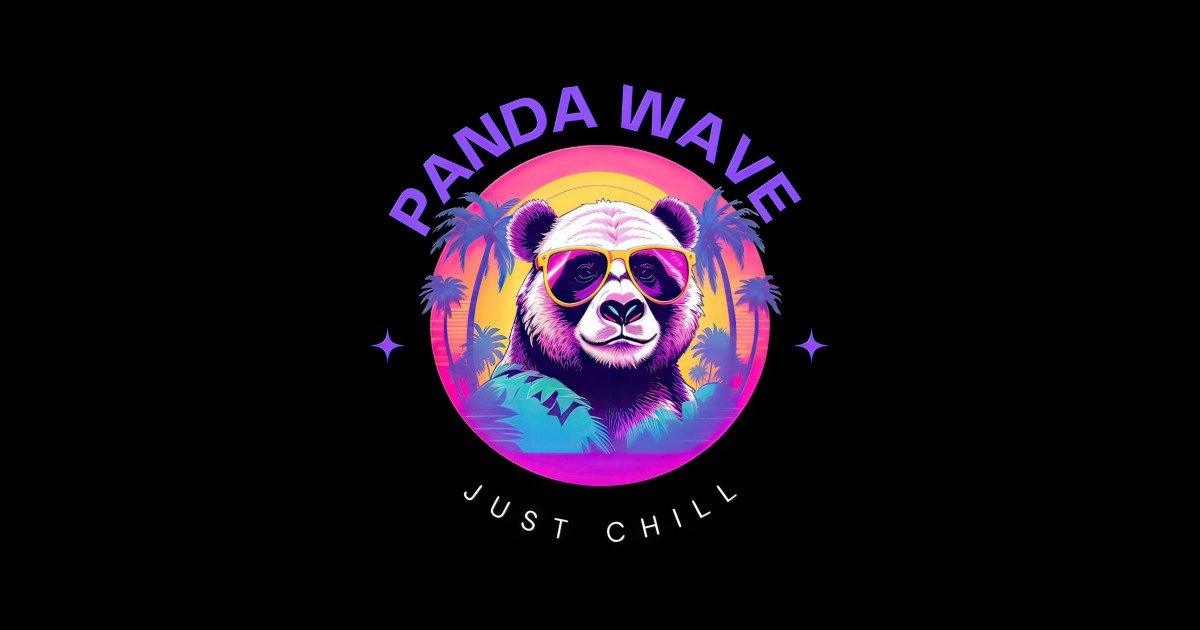 Panda Wave - Vaporwave - Sticker | TeePublic