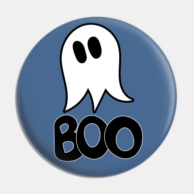 Cute ghost cartoon BOO text in a blue circle frame - Cute Ghost Boo ...