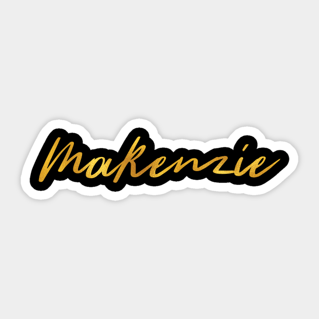 Makenzie Name Hand Lettering in Faux Gold Letters - Makenzie - Sticker ...
