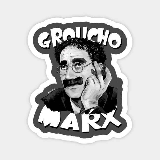 Groucho Marx Illustration by Burro - Groucho Marx - Magnet | TeePublic