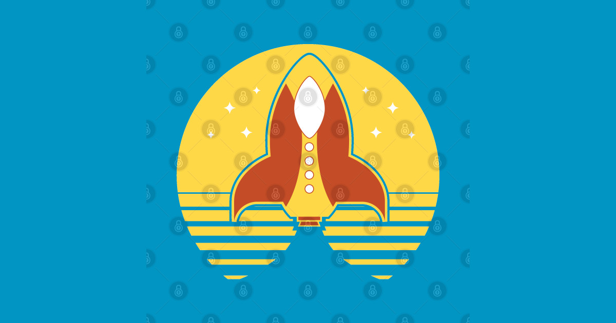 Rad Rockets - Red - Rocketship - T-Shirt | TeePublic