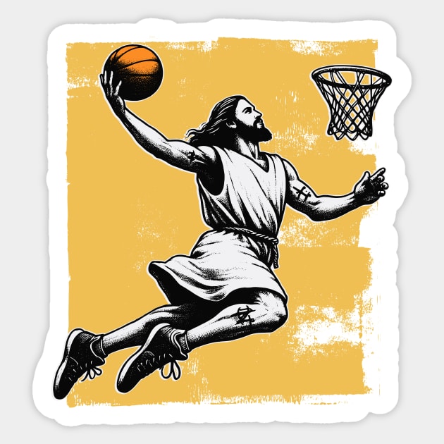 Jesus Playing Basketball - Jesus - Sticker | TeePublic