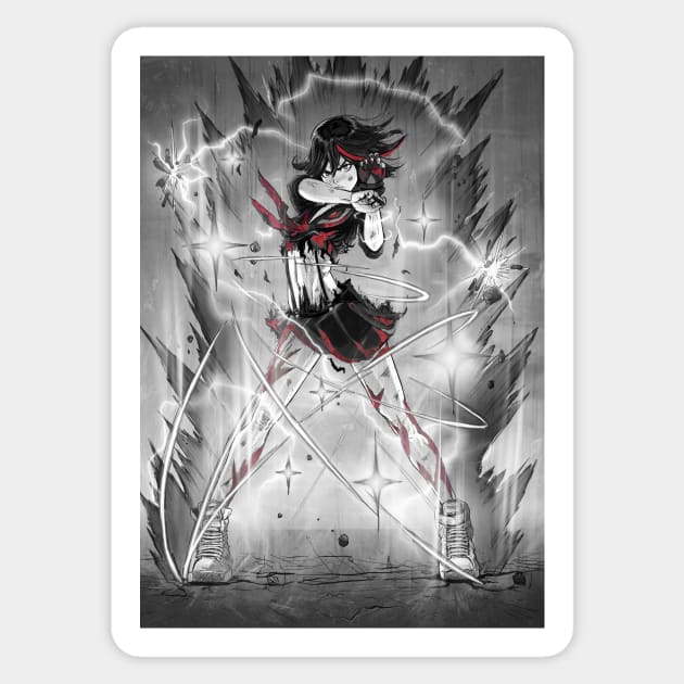 Ryuko Transformation - Anime Art - Sticker | TeePublic