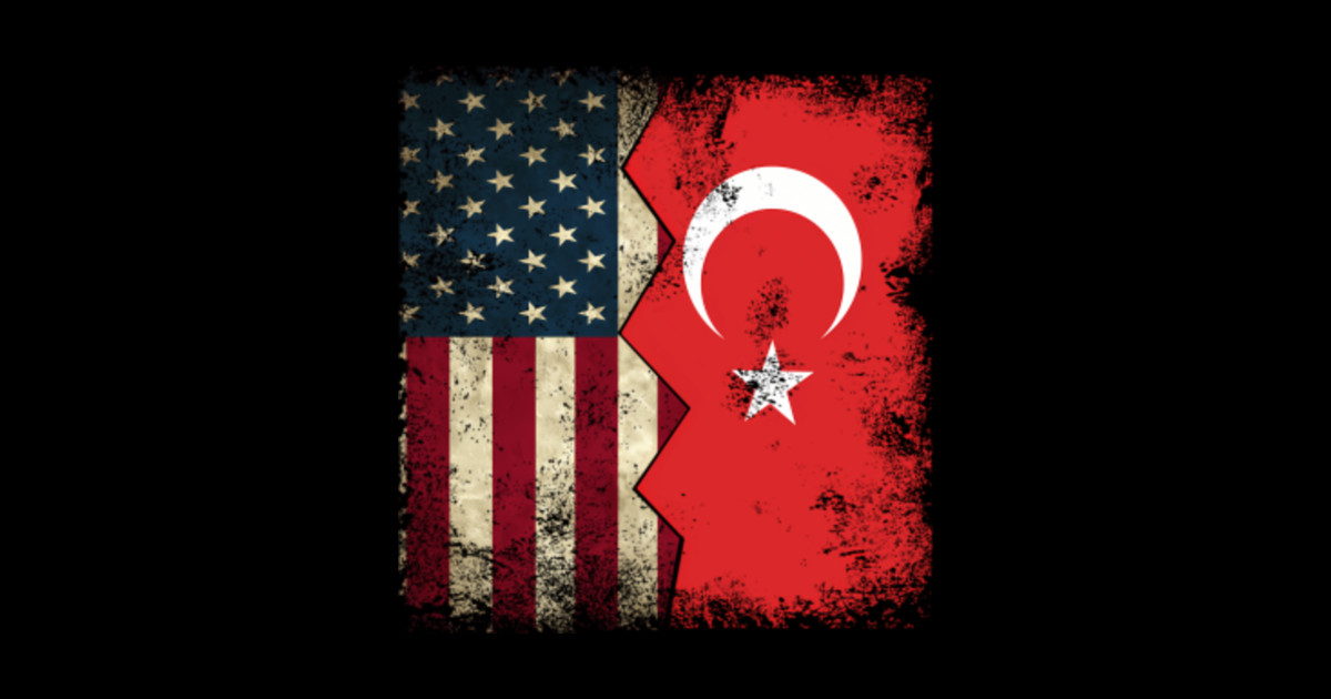 Turkish Roots Half American Flag Usa Turkey Flag - Turkish Roots ...