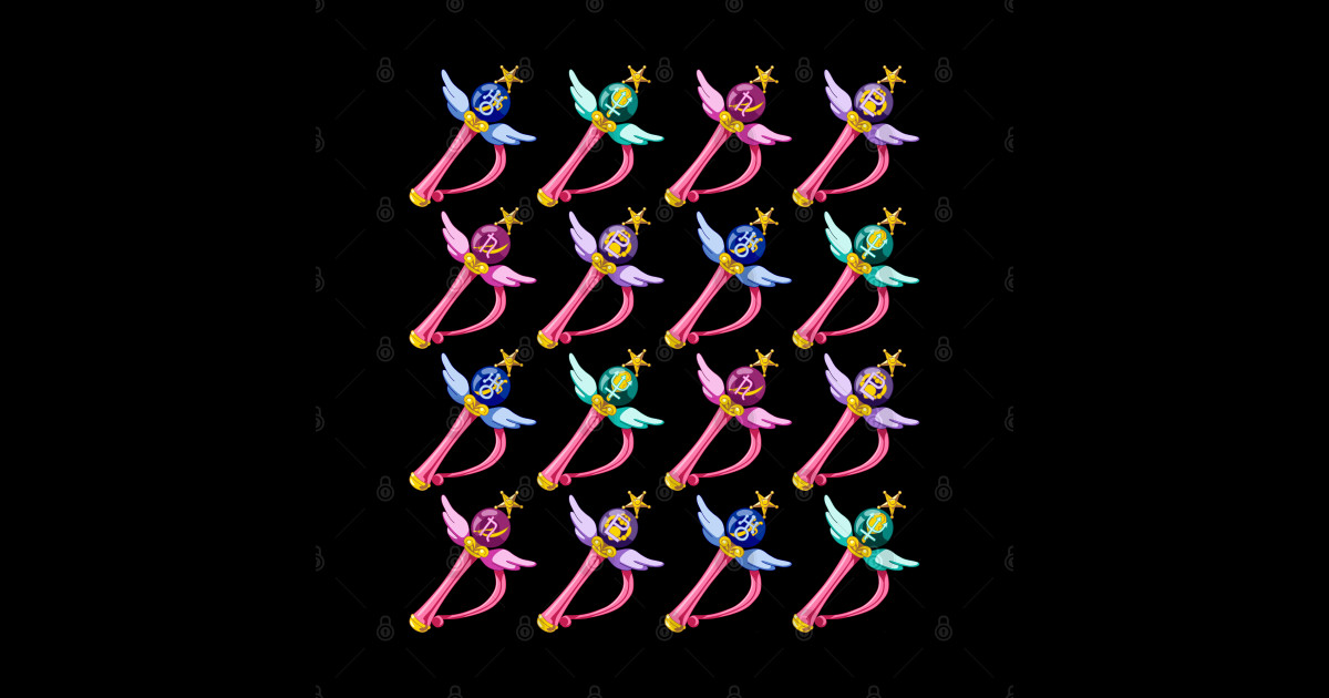 Outer Senshi Crystal Change Rods - Sailor Moon - Sticker | TeePublic
