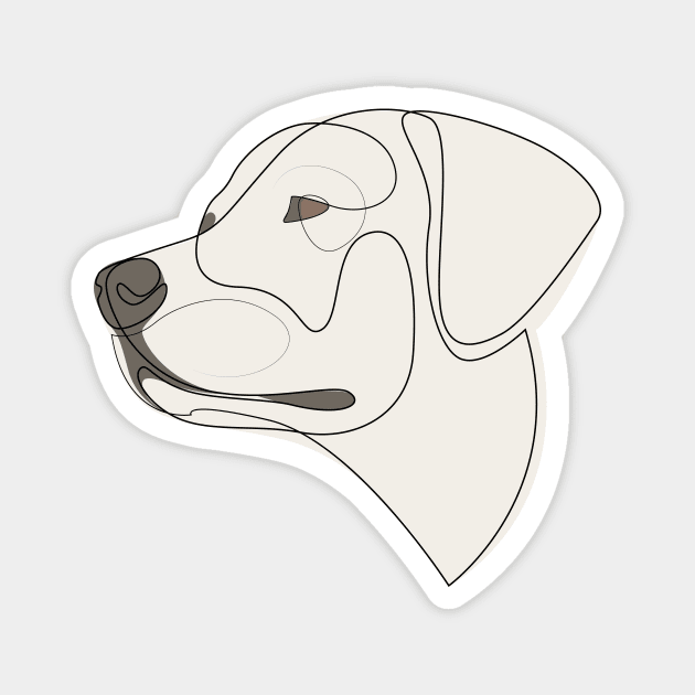 Labrador Retriever - one line drawing with colour - Labrador Retriever ...