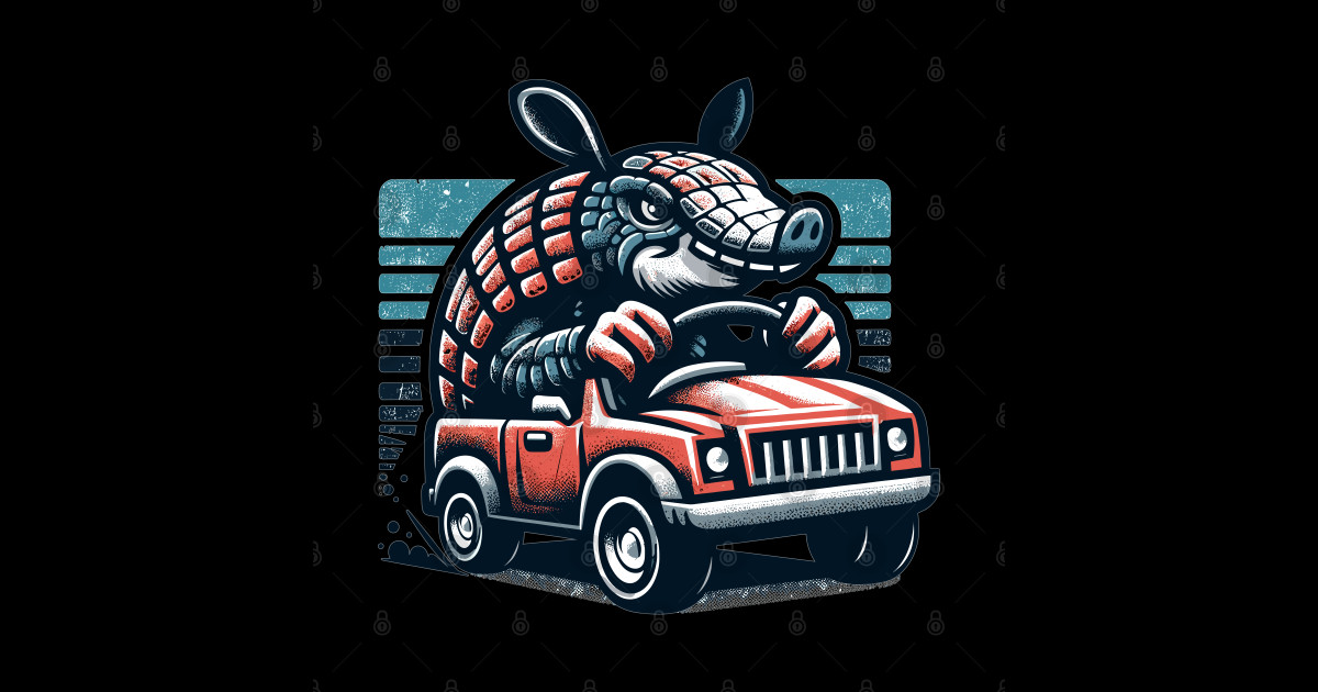 Armadillo Driving Car - Armadillo - Sticker | TeePublic
