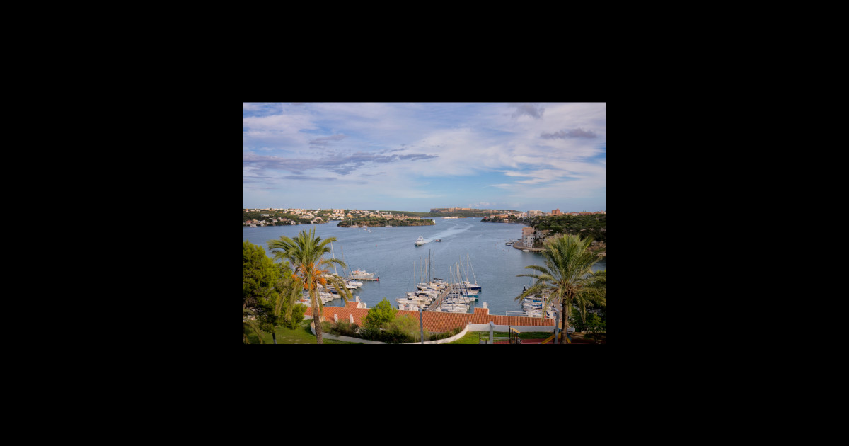 Powerboat on Mahon Harbour - Mahon Harbour - Sticker | TeePublic