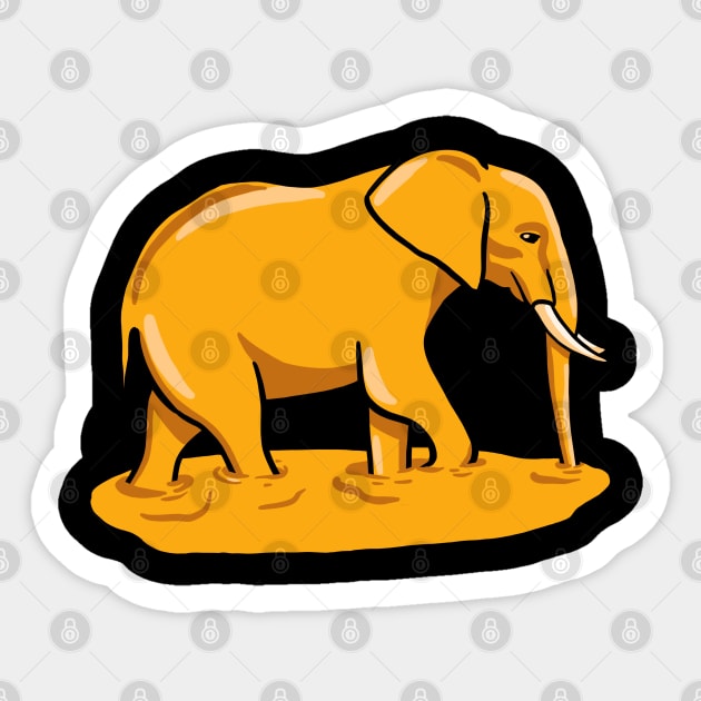 Golden Elephant Melting - Elephant - Sticker | TeePublic