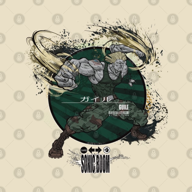GUILE: SONIC BOOM - Street Fighter - T-Shirt | TeePublic