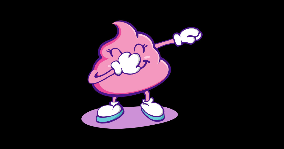 Dabbing Pink Poop Emoji - Trendy - Sticker | TeePublic