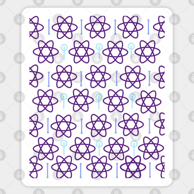 Purple Atomic Pattern - Atomic - Sticker | TeePublic