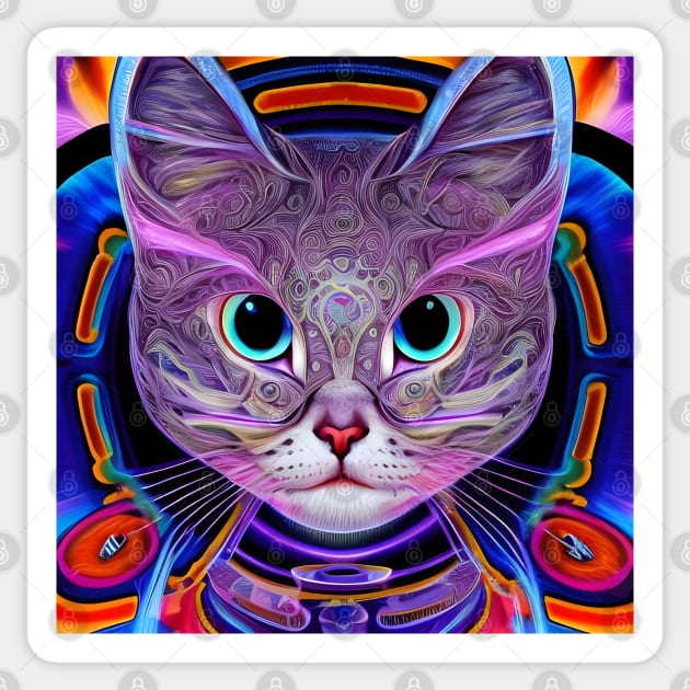 Kosmic Kitty (7) - Trippy Psychedelic Cat - Psychedelic - Sticker ...