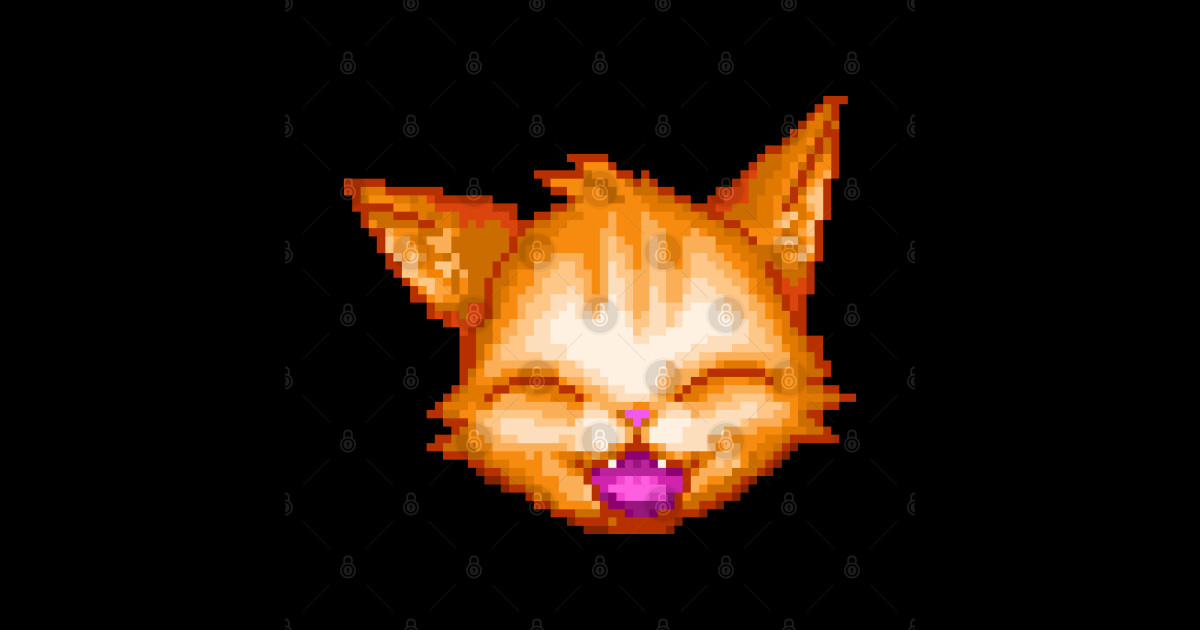 HappyCat Pixel Art - Meow - Sticker | TeePublic