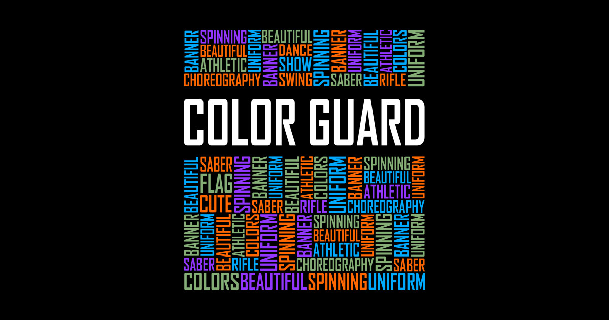 Color Guard Words - Color Guard - Sticker | TeePublic