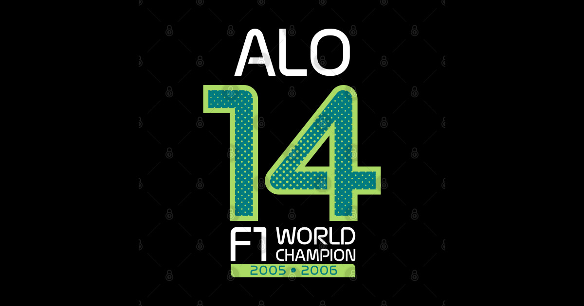 ALO 14 Logo Design - Lime Halftone - Fernando Alonso - Sticker | TeePublic