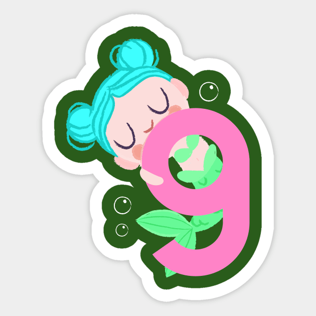 Mermaid Series: Number 9 - Best Sellers - Sticker | TeePublic