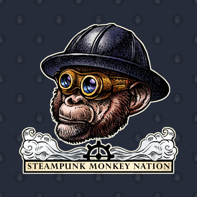 Steampunk Monkey Nation - Monkey - T-Shirt | TeePublic