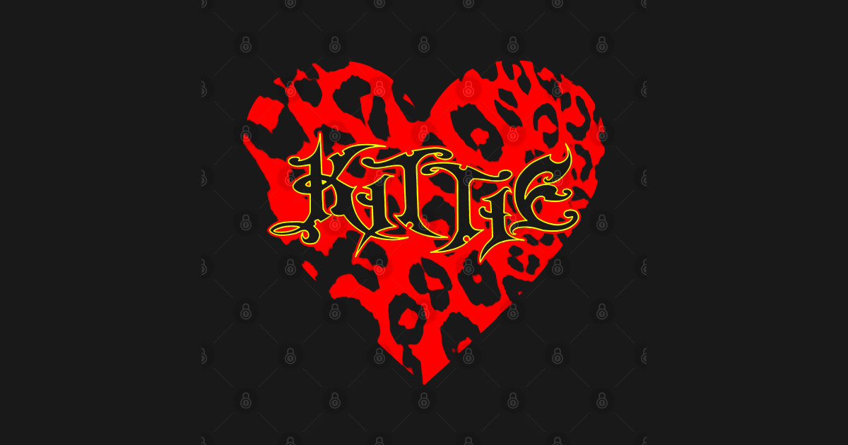 Love Silhouette With Typography Leopard Theme - Kittie - T-Shirt ...