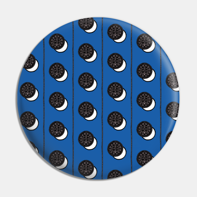 Oreo Pattern on Blue - Oreo - Pin | TeePublic