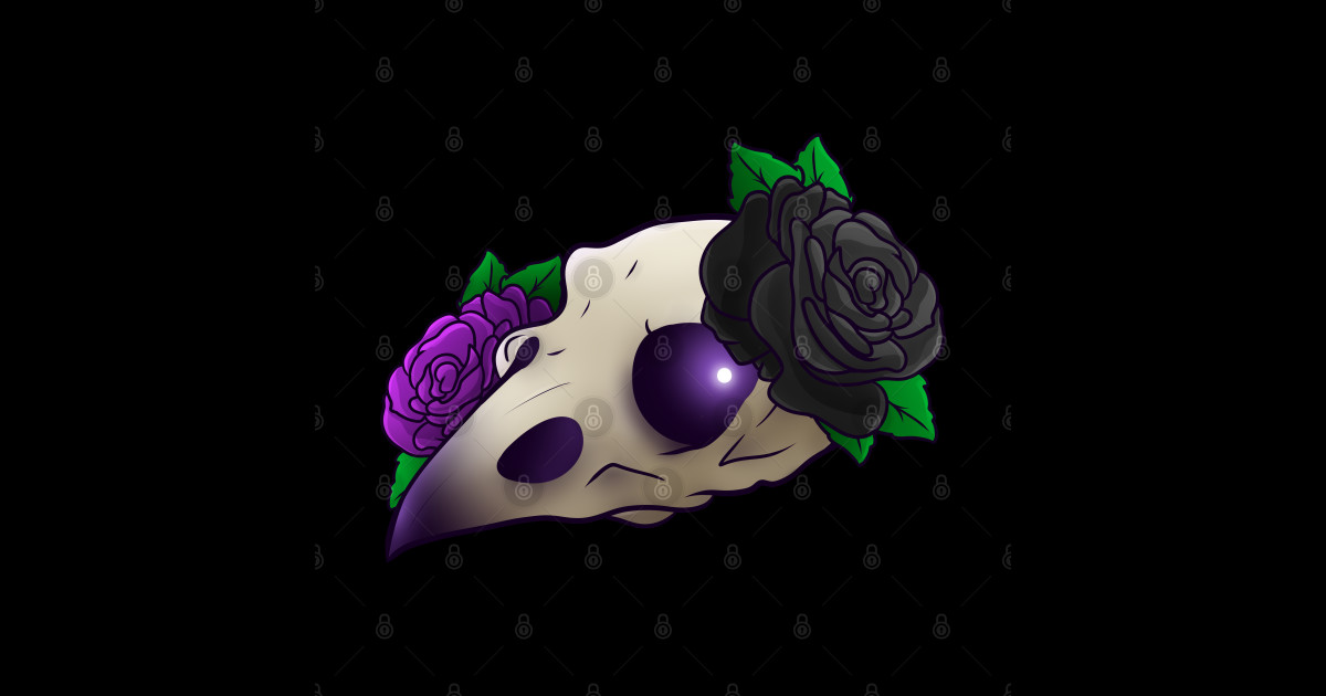 Raven's Crown - Skull And Roses - Sticker | TeePublic