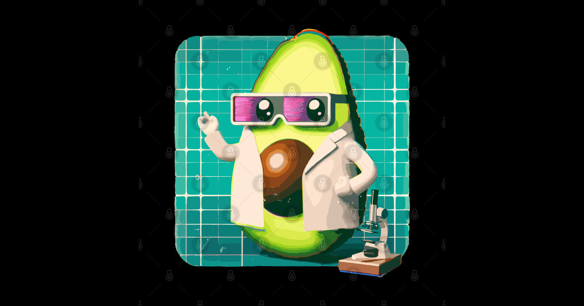 Funny Avocado Scientist - Avocado Fruit - Sticker | TeePublic