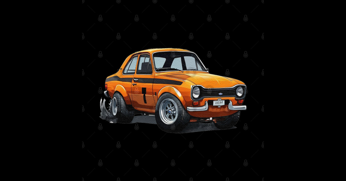 cartoon Ford Escort MK1 - Ford Escort - Sticker | TeePublic
