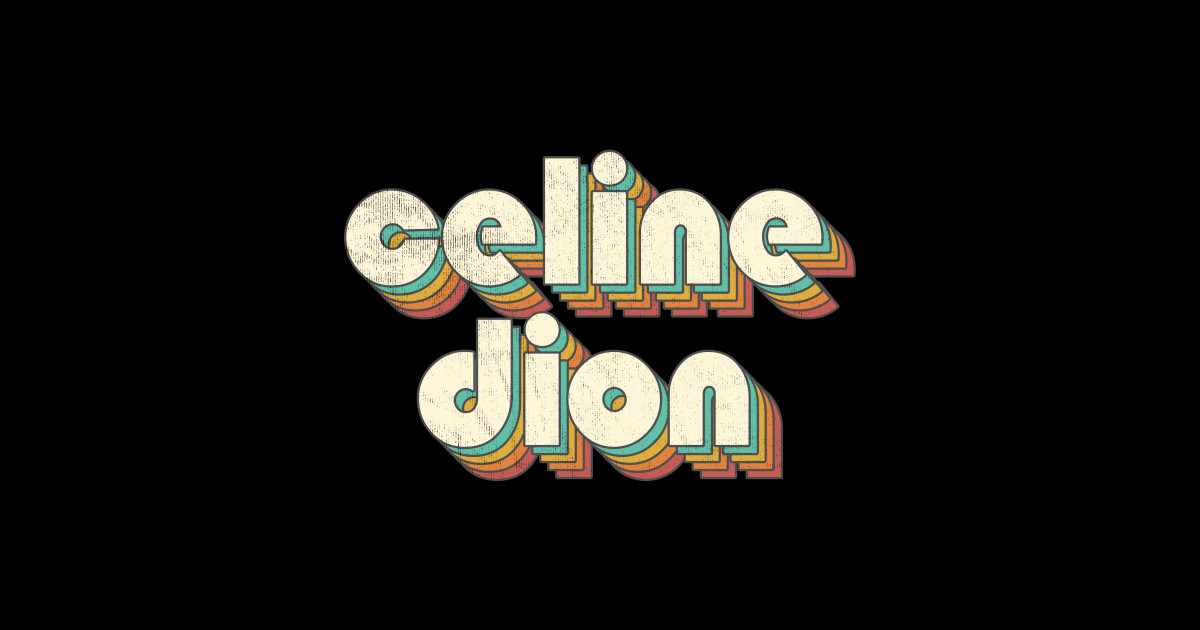 Retro Vintage Rainbow Celine Letters Distressed Style - Celine Letters ...