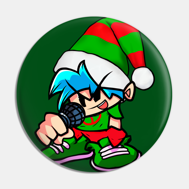Xmas BoyFriend Elf FNF Detailed Version - Xmas Elf Fnf - Pin | TeePublic