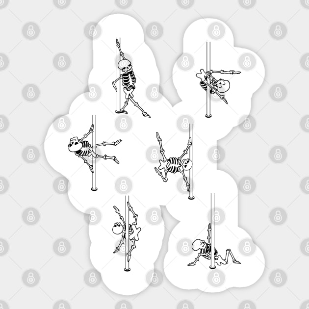 Skeleton Pole Dancing Club - Skeleton - Sticker | TeePublic