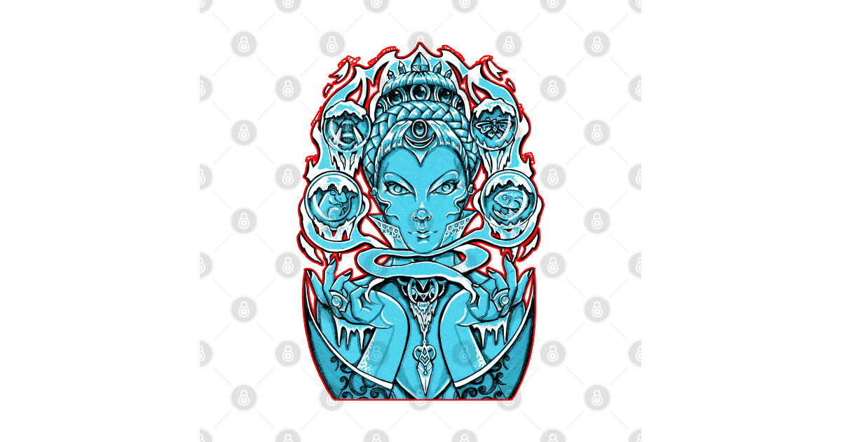 The Snow Queen - Red Outlined Version - Winter - T-Shirt | TeePublic