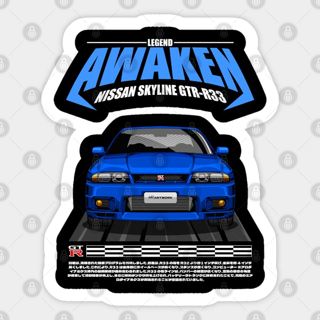JDM LEGEND NISSAN SKYLINE GTR-R33 BLUE - Nissan Skyline Gtr - Sticker ...