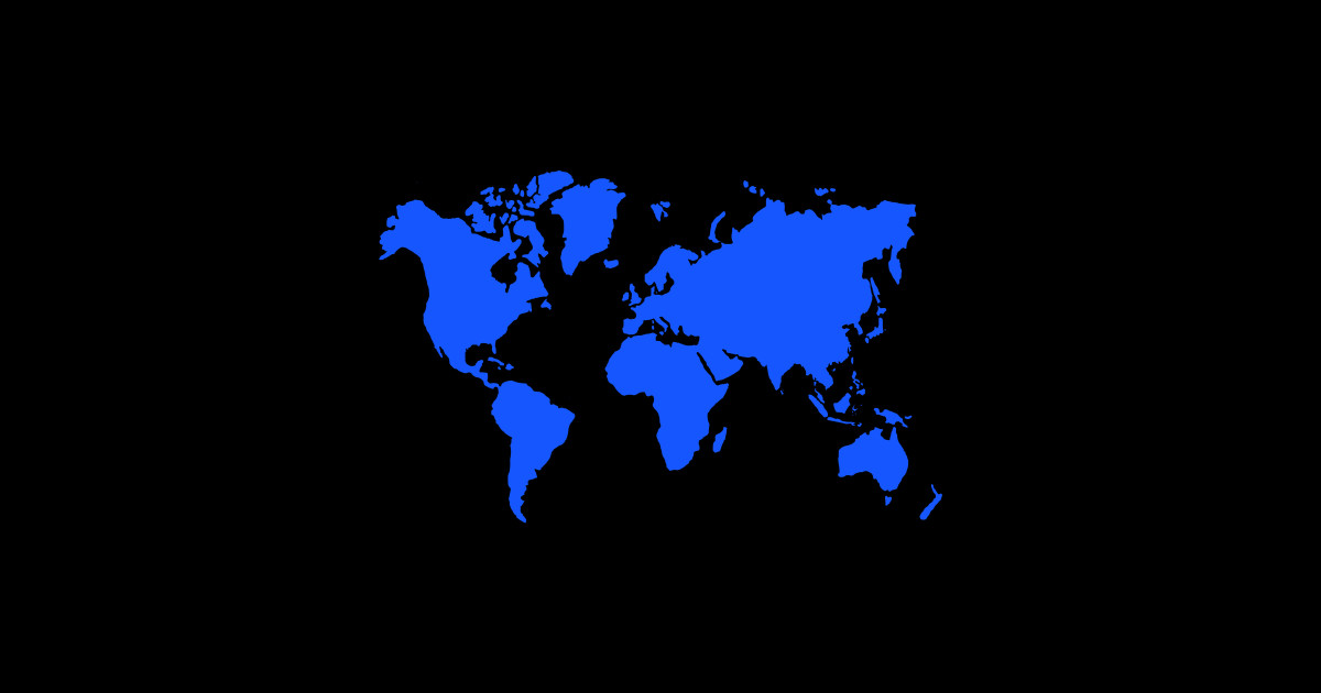 Blue world map - Wold Map - Posters and Art Prints | TeePublic