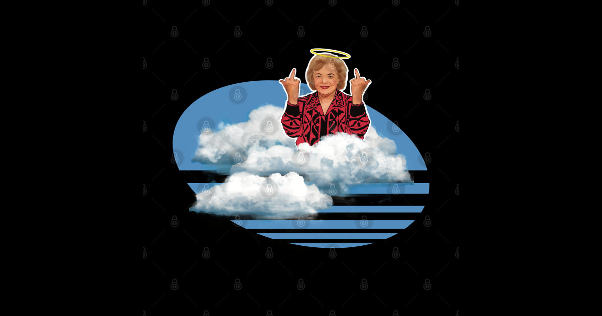 Betty White Giving The Double Middle Finger In Heaven - Betty - Sticker ...