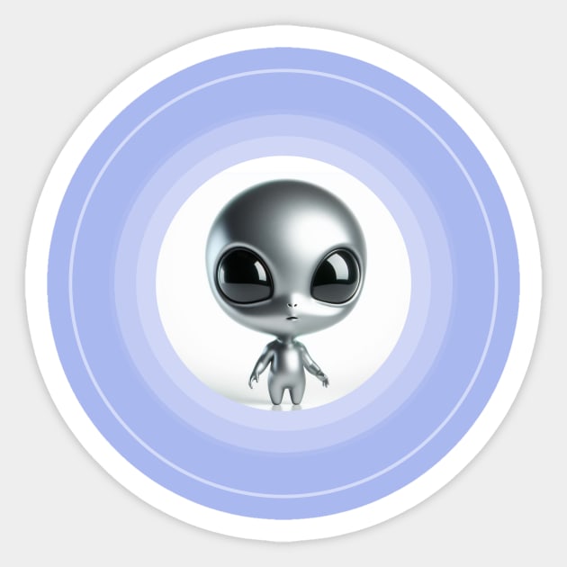 Illusion circle.43. - Alien - Sticker | TeePublic