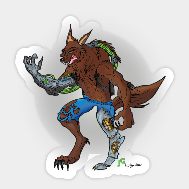 Cyborg Werewolf - Werewolfs - Sticker | TeePublic
