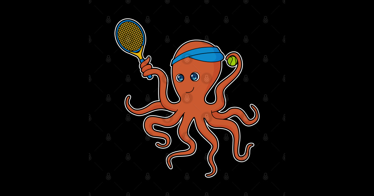 Octopus Tennis player Tennis - Tennis - Sticker | TeePublic