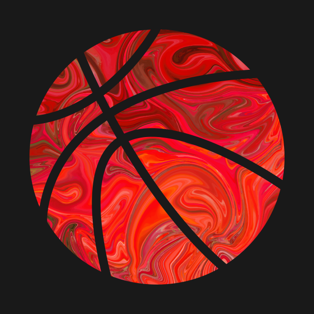 Basketball Ball Red Gift - Basketball Design - Long Sleeve T-Shirt ...