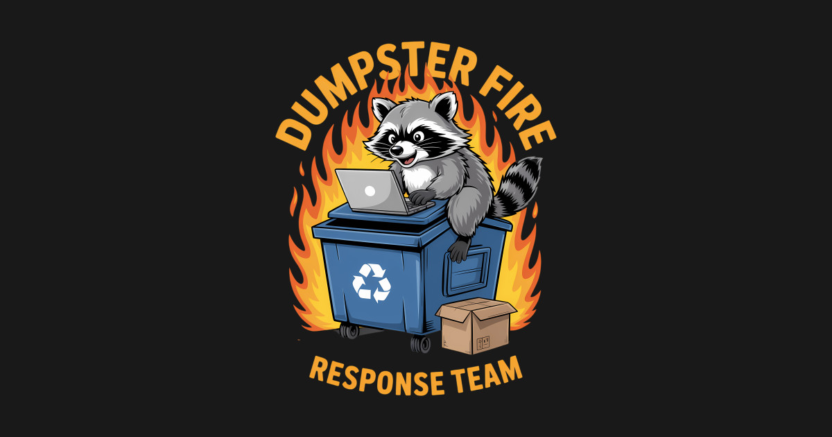 Dumpster Fire Response Team Leader Work - Dumpster Fire - T-Shirt ...