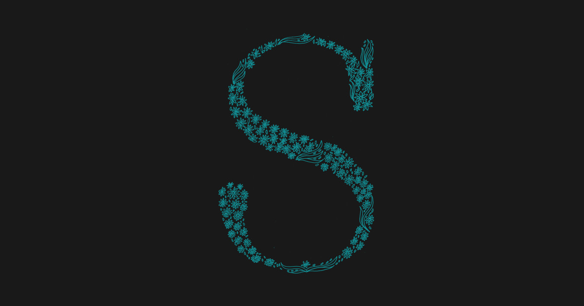blue flower letter s - Blue Flower Letter S - T-Shirt | TeePublic