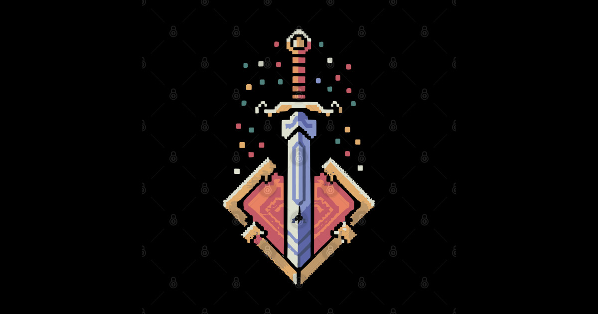 RETRO PIXEL 8bit Sword - Hardcore Gamer - Sticker | TeePublic