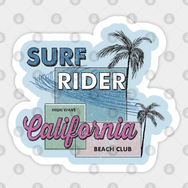 Vintage California Beach surf rider - California Beach - Sticker ...