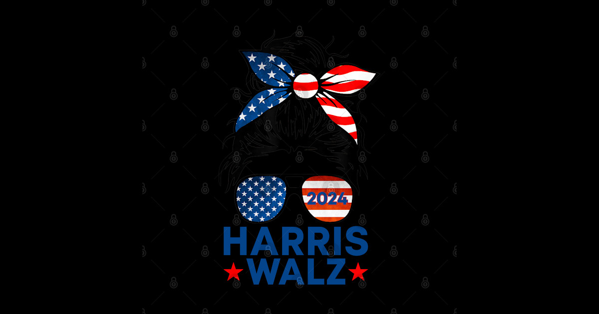 Harris Walz 2024 Messy Bun Kamala Harris Tim Walz Waltz 2024 Election ...