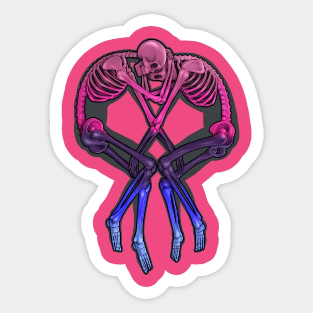 Omnisexual Flag Skeleton Love - Omnisexual Flag - Sticker | TeePublic