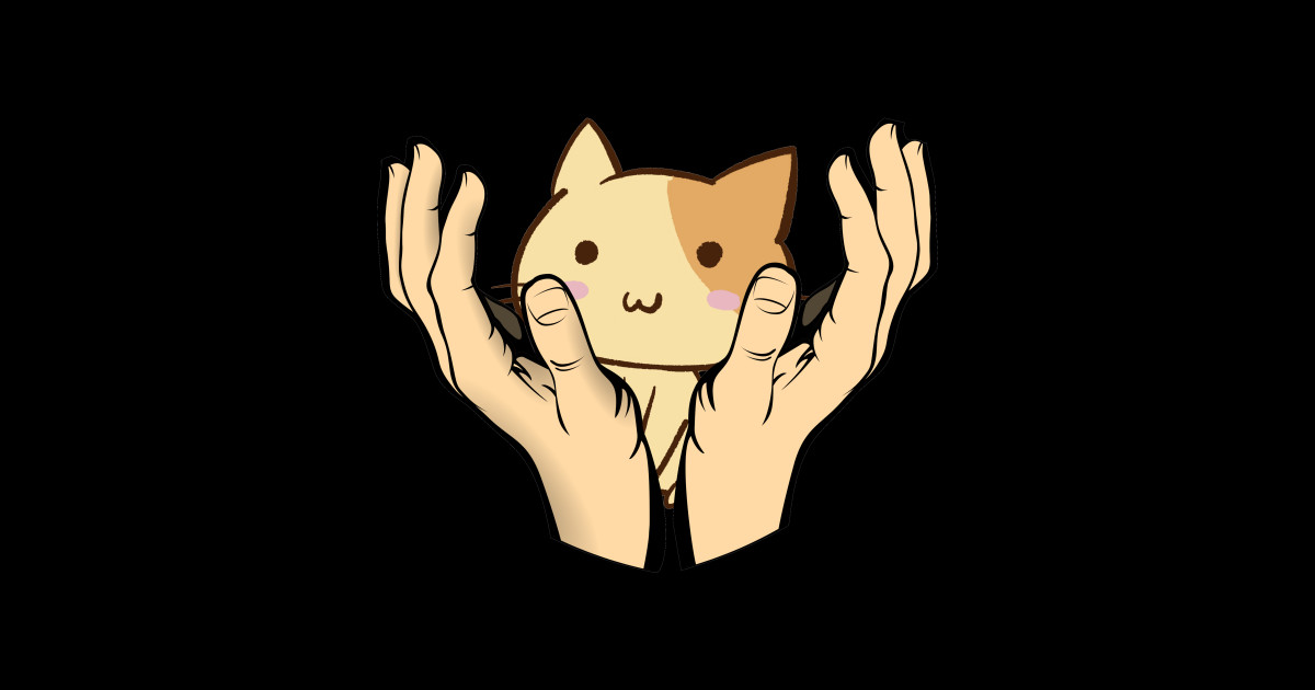 hand hugs cta - Cute Cat - Sticker | TeePublic
