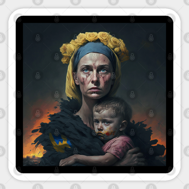 Slava Ukraini - Mother Ukraine - Ukraine - Sticker | TeePublic