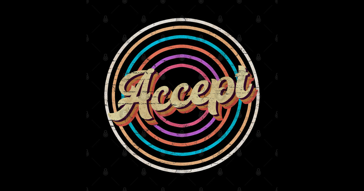 vintage circle line color Accept - Accept - Sticker | TeePublic