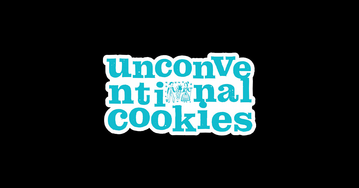 Amish butter print unco logo - Unconventional Cookies - Sticker | TeePublic